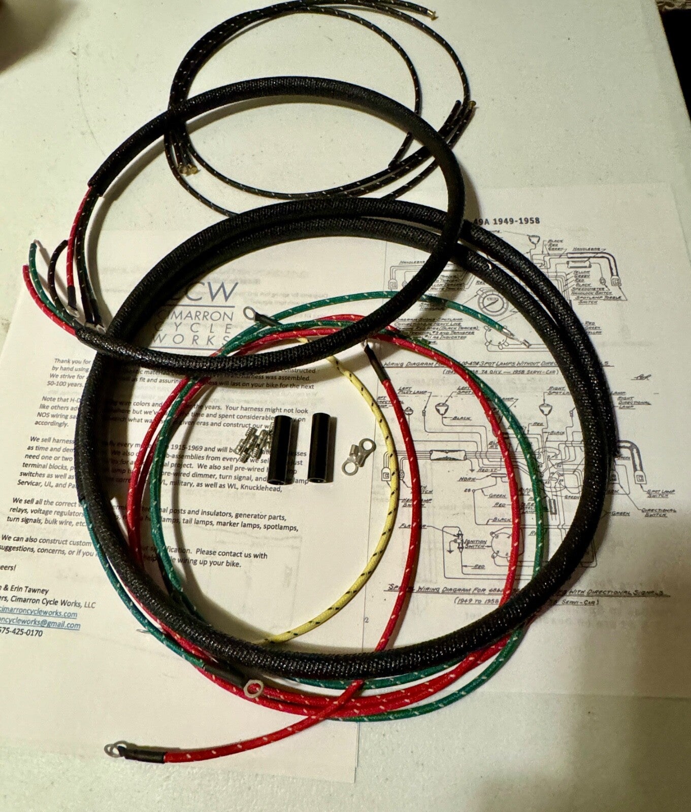 Harley 1949-62 Complete Panhead Turn Signal Wiring Overhaul Wire Harne ...