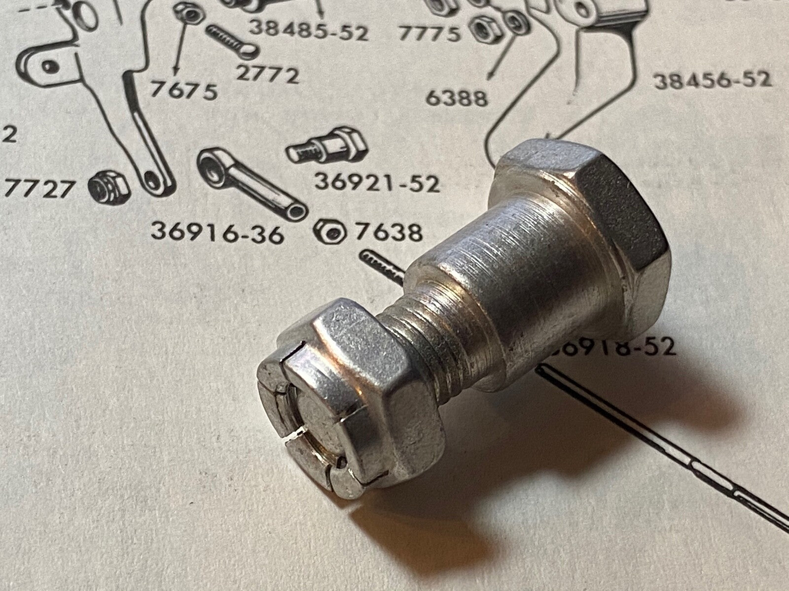 Harley 36921-52 Panhead Mousetrap Clutch Rod End Bolt & 7727 Flexloc 1 ...