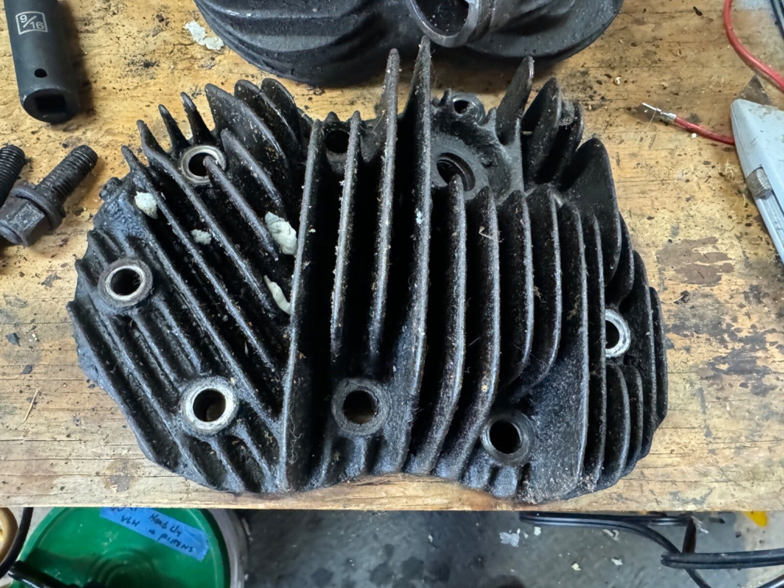 Harley UL VL ULH VLH Two Bar OEM 10-36A Rear Cylinder Head No Broken F ...