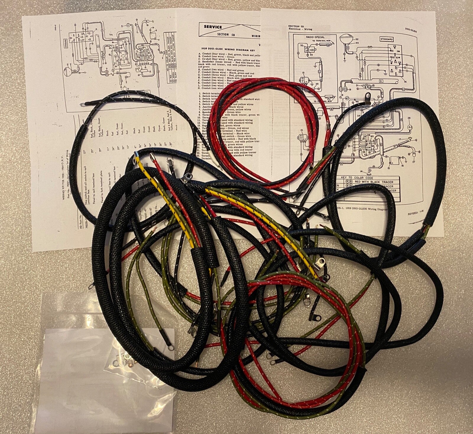 Harley 70321-58 Complete Panhead Duo-Glide 1958 Wiring Harness USA ...