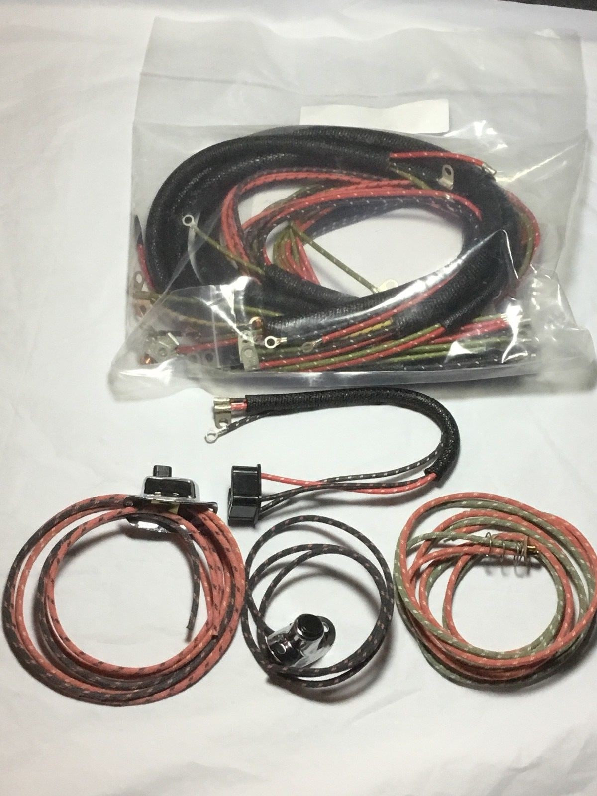 Harley Panhead 1954 Wiring Harness W/ Wired Lamp Harnesses & Switches ...