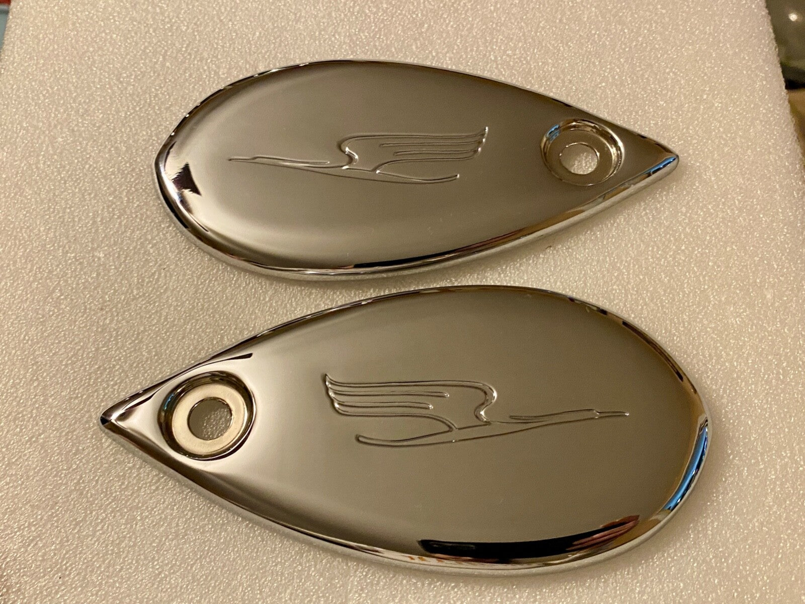 Harley 1930-57 Knucklehead Chrome Bird Springer Fork Rocker Covers Buc ...